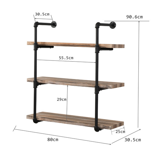 EvieHome Chalton 3 Tier Wall Shelf Temple Webster